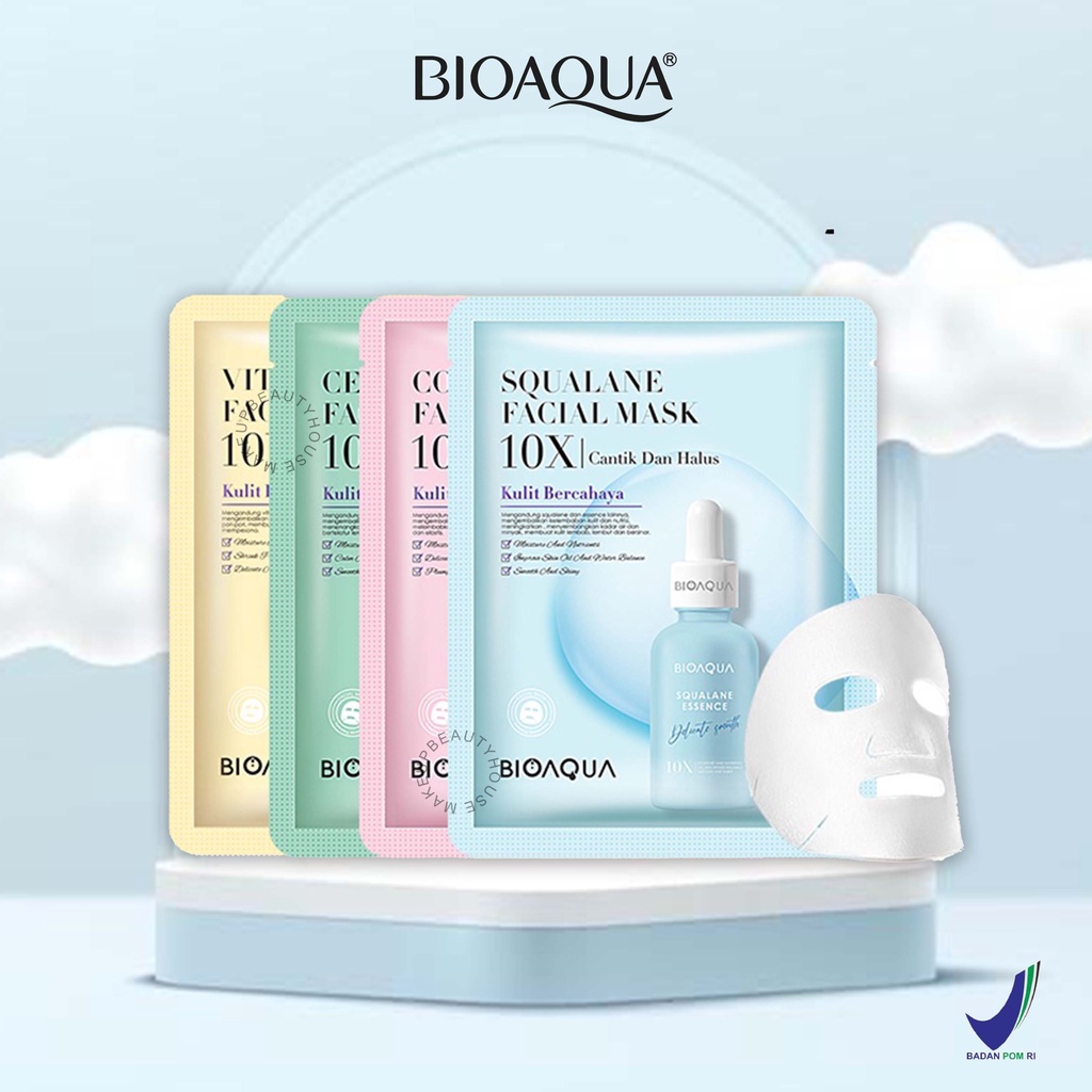 Jual BIOAQUA 10X Essence Sheet Mask (NEW) BIOAQUA Masker wajah 10X The Effect Facial Mask ...