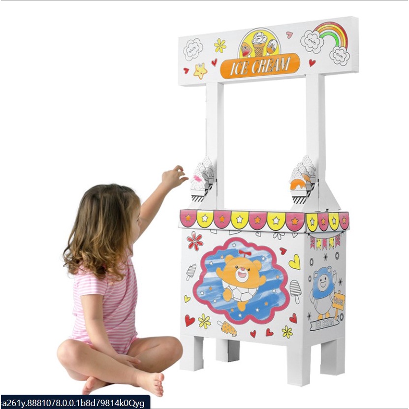 Jual DIY Doodle Mainan Mewarnai Eskrim Anak Ice Cream Booth Stand ...