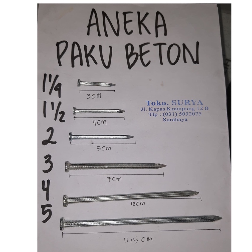 Jual Paku Beton / Paku besi / Paku ra / Paku Silver Paku 3 cm Paku 4 cm Paku 5 cm Paku 7 cm Paku ...