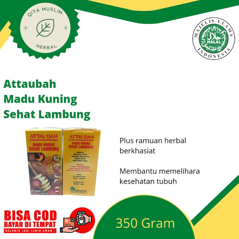 Jual Madu Kuning Sehat Lambung Attaubah Asli Original 350 Gram | Shopee ...