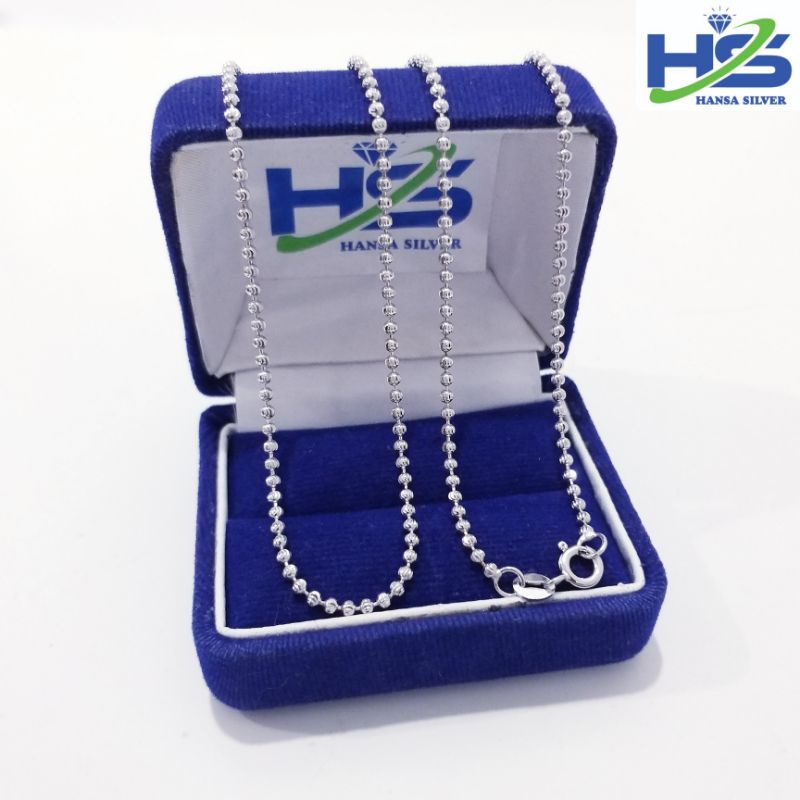 Jual Kalung Perak Silver Asli 925 Lapis Emas Putih Model Biji Lada Ukir ...