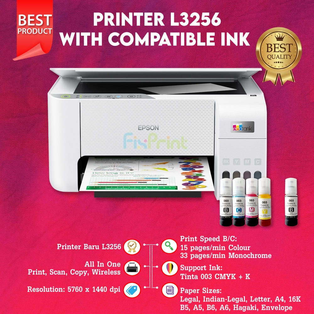 Jual Printer Epson L3250 / L3256 A4 ECOTANK All-in-One Ink Tank ...