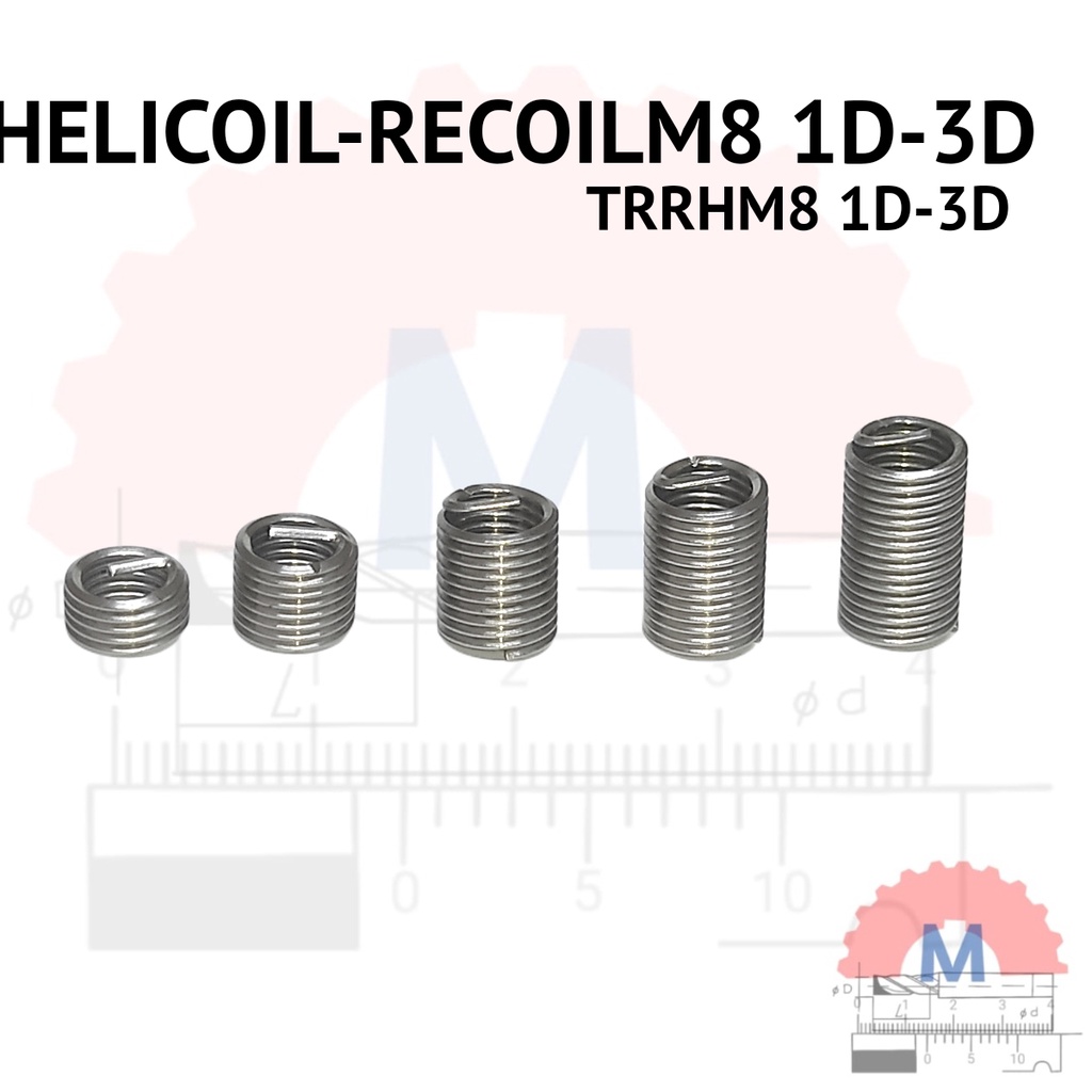Jual Helicoil M8 Thread repair insert recoil M 8x1.25 | Shopee Indonesia