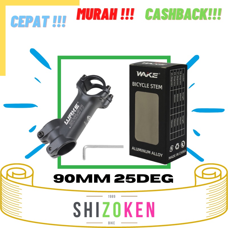Jual Wake A001 Stem Sepeda MTB Roadbike OS Oversize 25 Derajat | Shopee ...