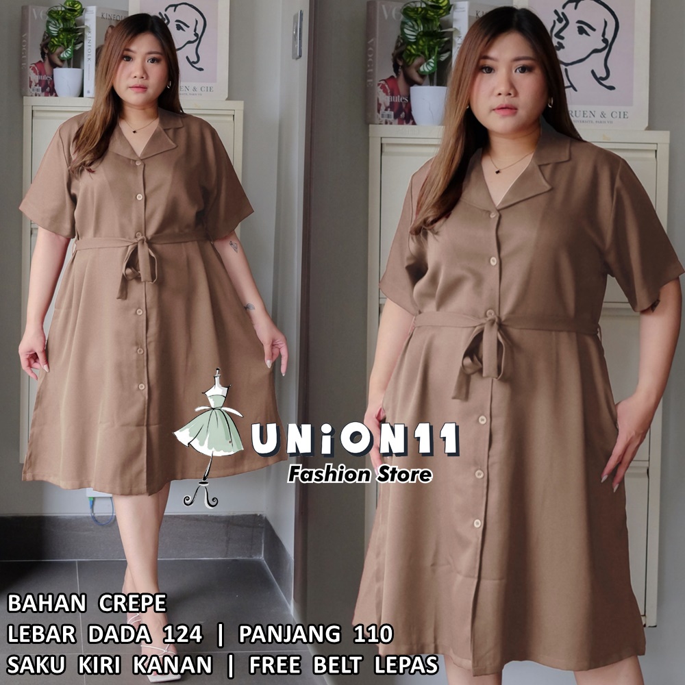Jual UNION11 - DRESS JUMBO WANITA LD 120 / BAJU JUMBO WANITA / BAJU KERJA WANITA BIG SIZE ...