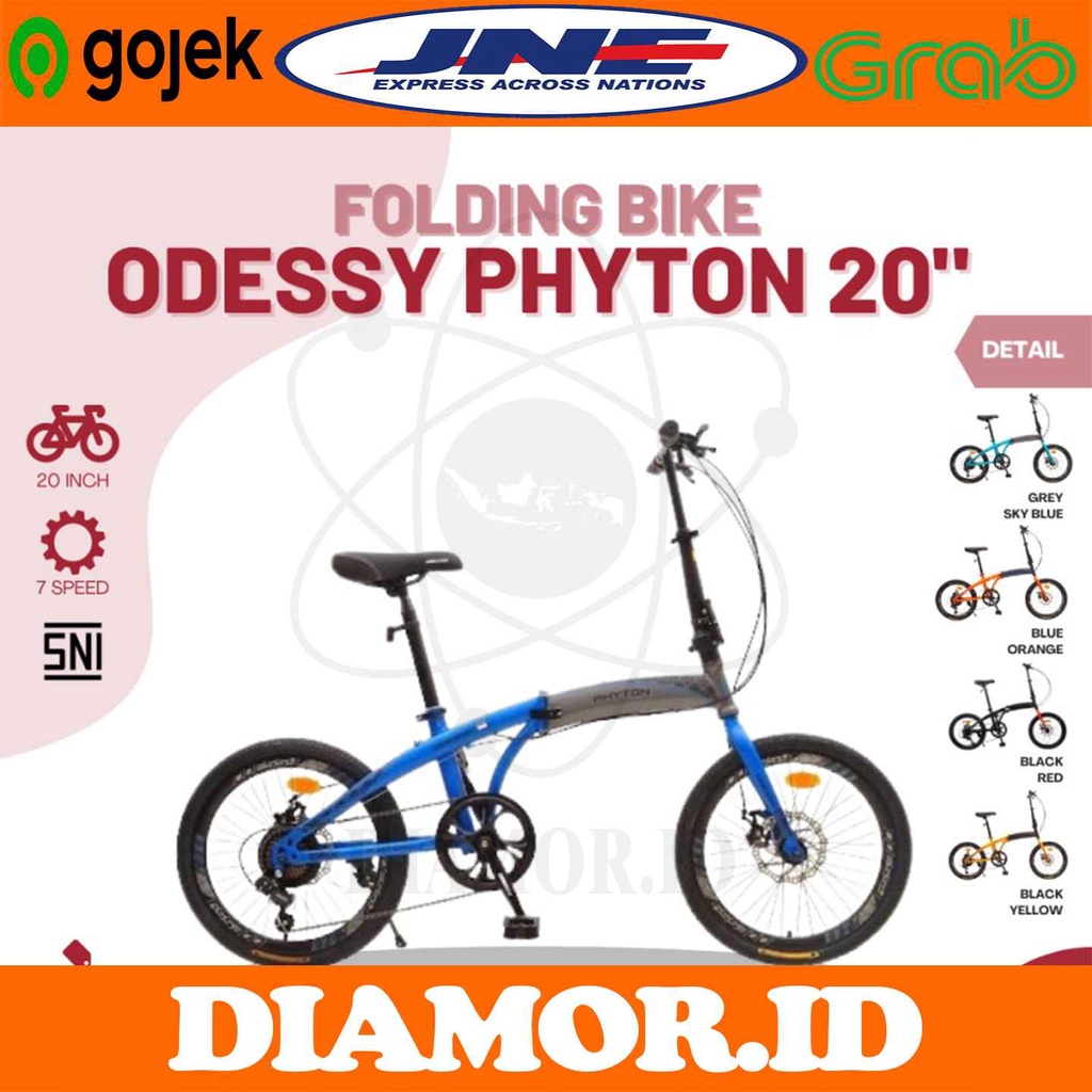 Jual Odessy Phyton Sepeda Lipat 16 20 Inch 7 Speed Black Yellow ...