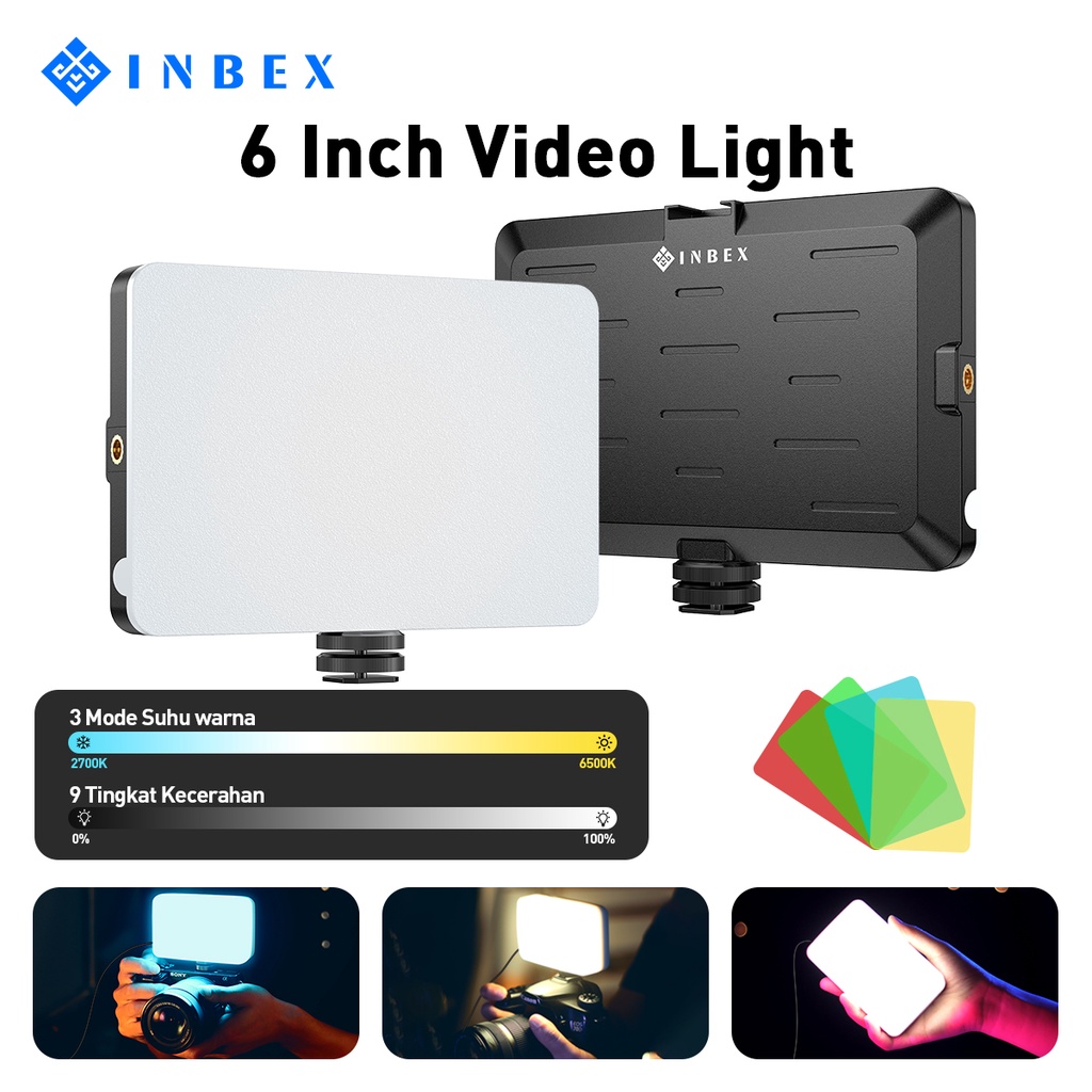 Jual INBEX RGB 6 inch panel lampu sunset light/5 colors Video Light ...