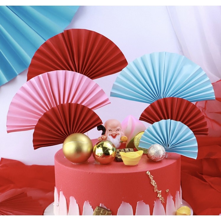 Jual CFL11 Cake Topper Kipas 1/2 (Setengah) Hias Kue Oriental Imlek ...