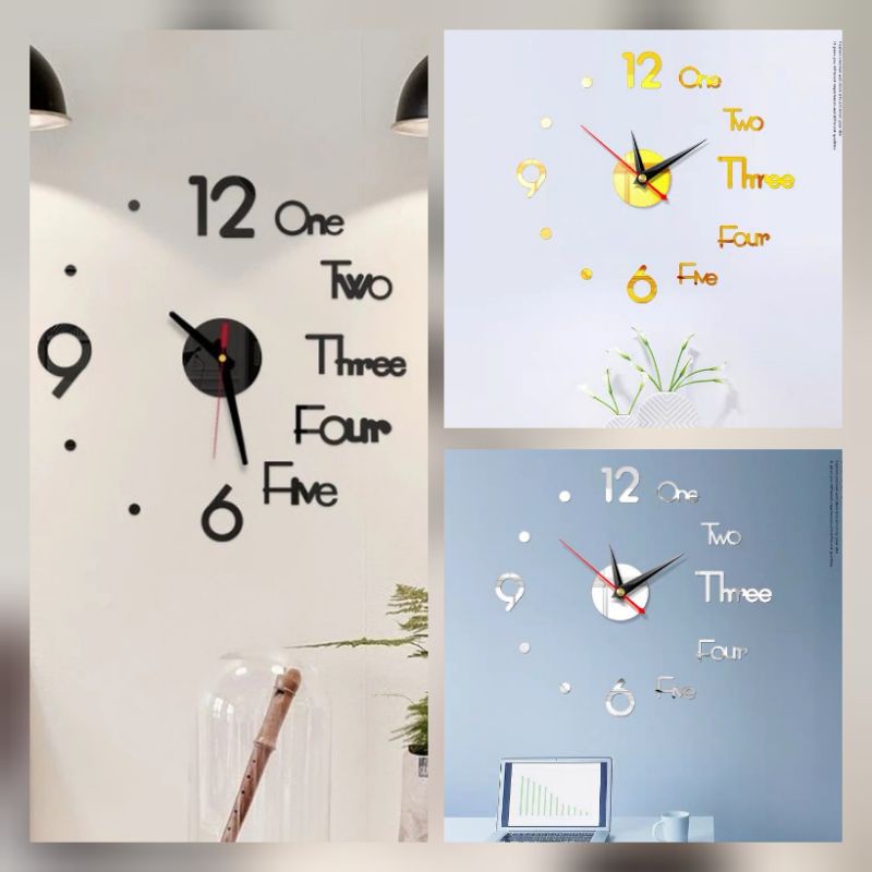 Jual E93 Jam dinding akrilik english 3D 30-50 cm | Shopee Indonesia