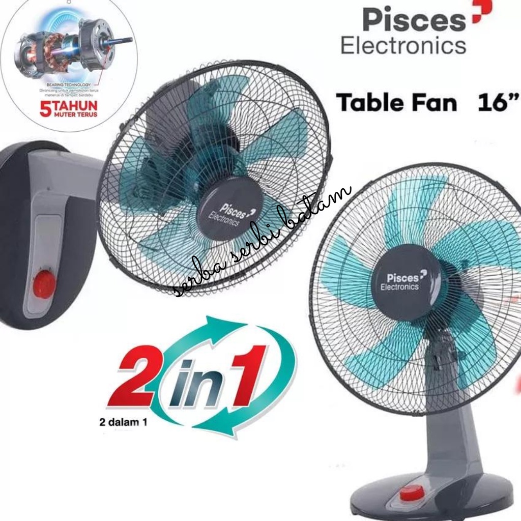 Jual PISCES BEARING 2 IN 1 DESK WALL FAN 16" WDF 1690 PRO WDF 1690PRO ...