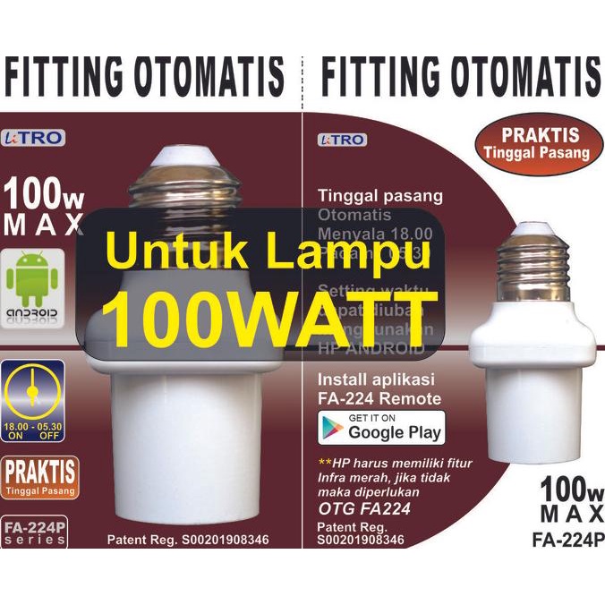 Jual Fitting Lampu 100 Watt Otomatis Berdasarkan Waktu, Saklar Timer ...