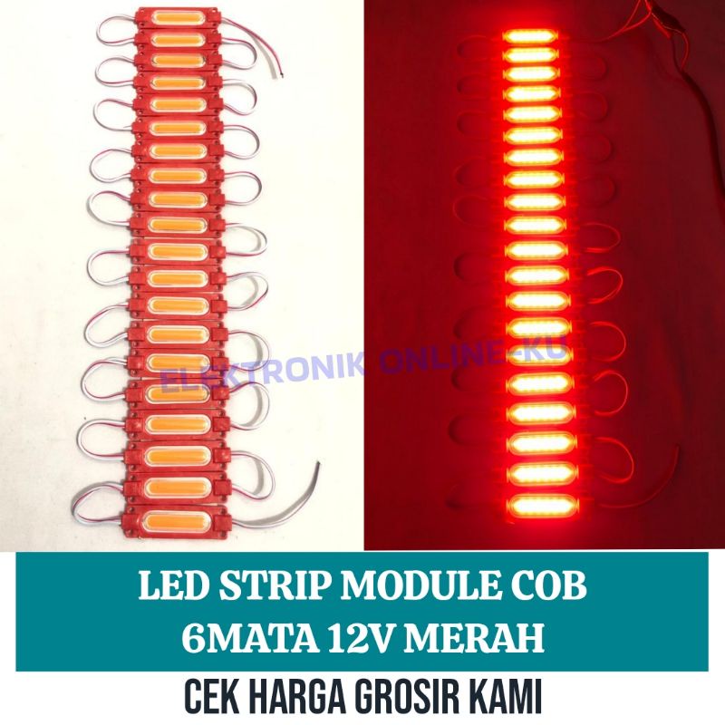 Jual LAMPU LED STRIP MODULE COB 6MATA MERAH 12VOLT | Shopee Indonesia