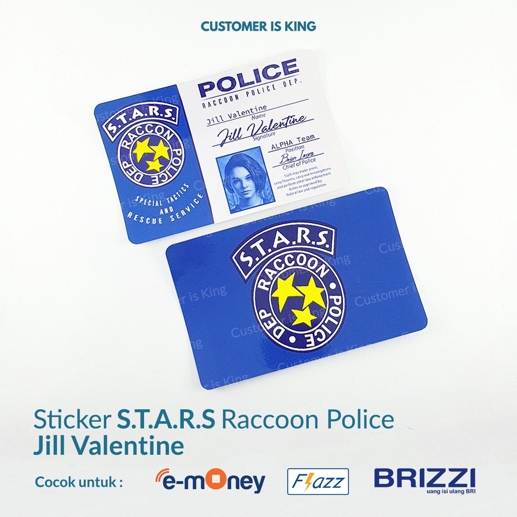 Jual Stiker Sticker Raccoon Police Jill Valentine Kartu eMoney Flazz ...