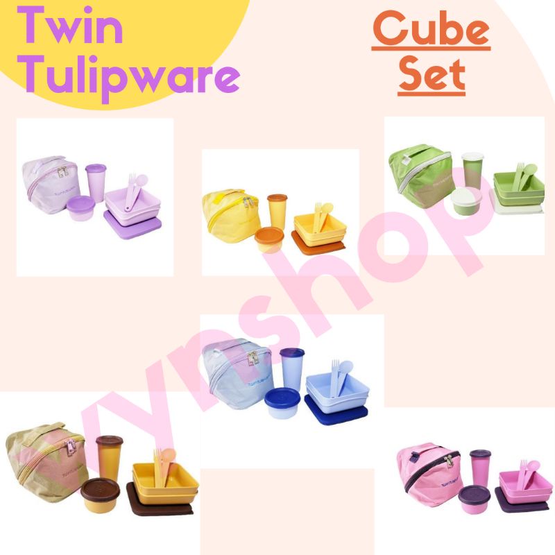 Jual Promo Twin Tulipware Cube Meal Set Wadah Makan Set Shopee