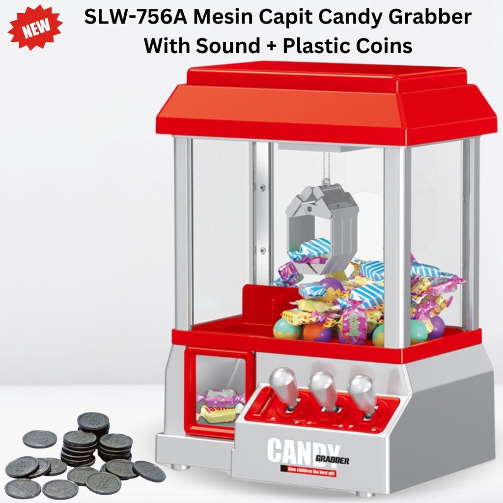 Jual SLW-756A / MESIN CAPIT CANDY GRABBER WITH SOUND + PLASTIC COINS ...