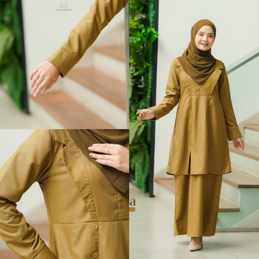 Jual Seragam Dinas Pemda Wanita Guru Pns PDH Gamis Bahan Katun Toyobo Busui Original Nyaman ...