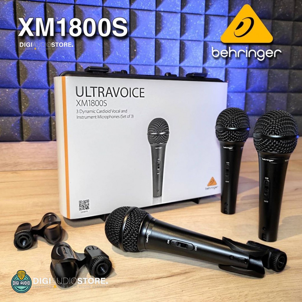 Jual Behringer XM 1800 S Microphone Dynamic isi 3 Mic Kabel Vocal ...