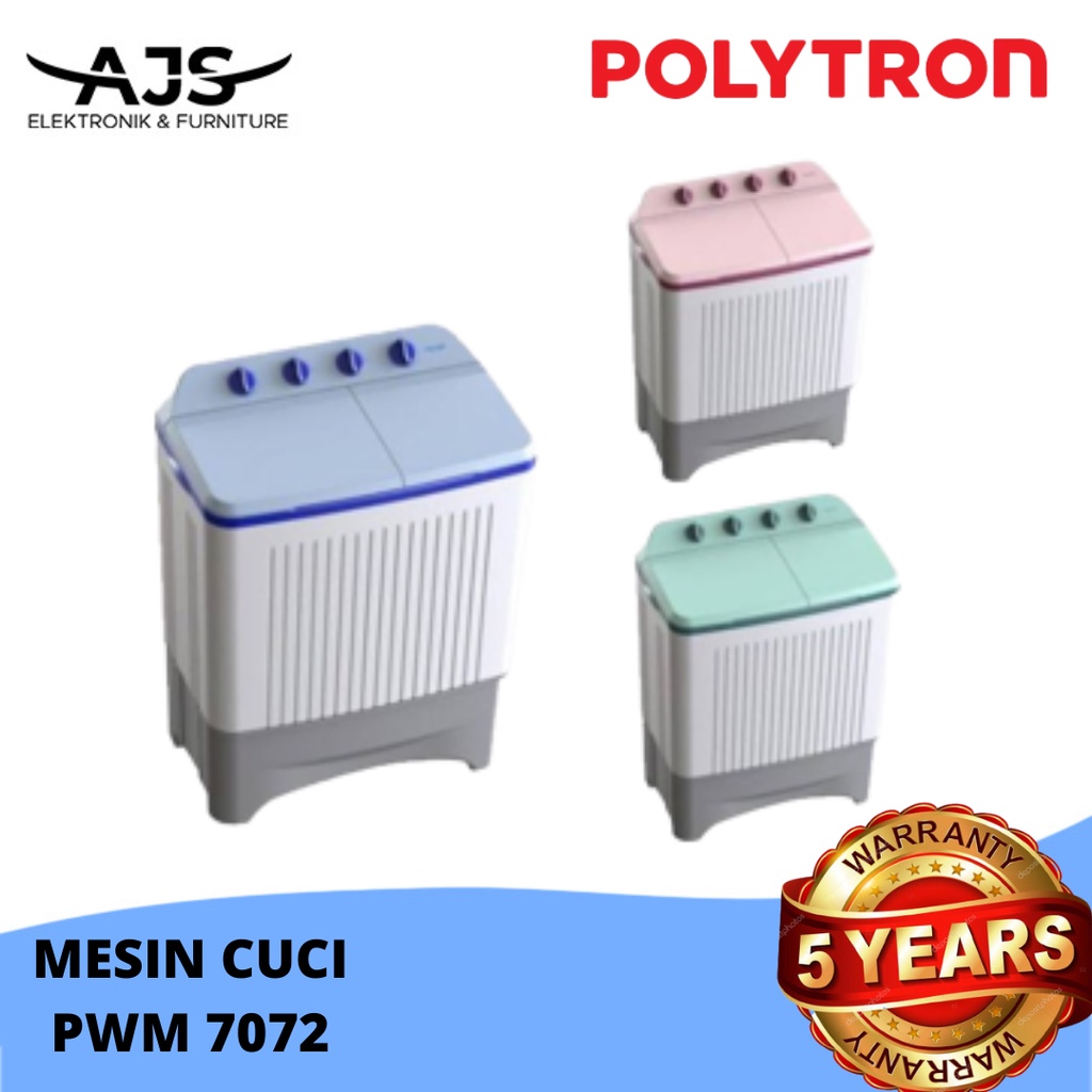 Jual POLYTRON Mesin Cuci 2 Tabung Primadona Samba 7 Kg PWM 7072 ...