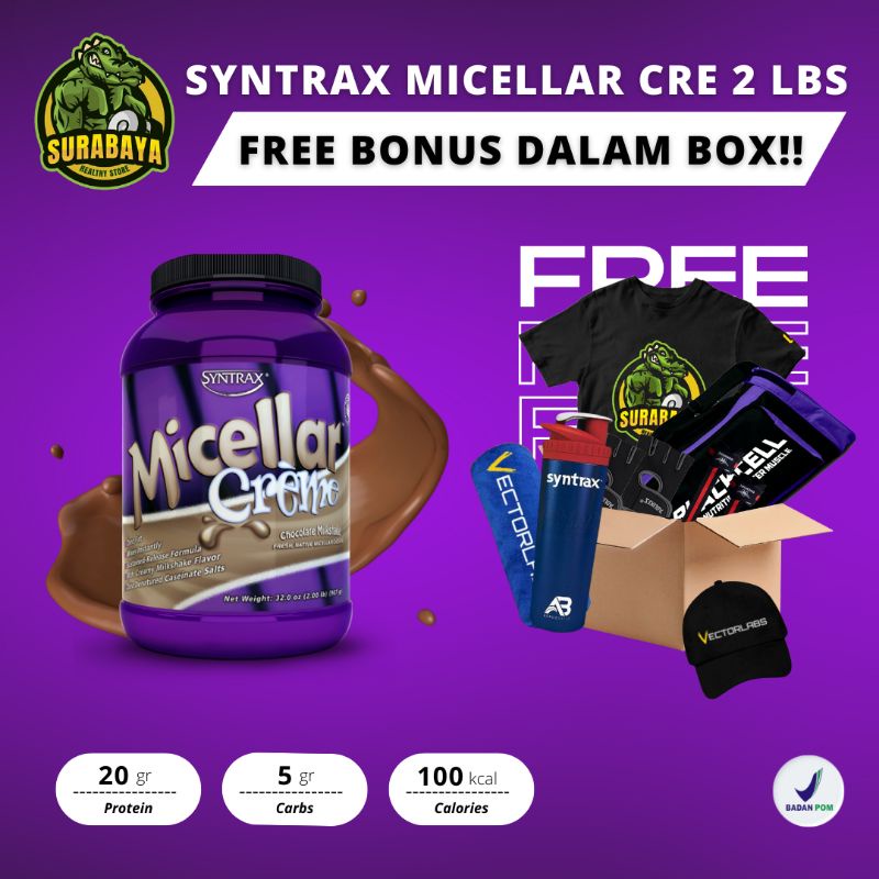 Jual Syntrax Miscellar Creme 2 Lbs Susu Puasa Casein Protein Powder ...