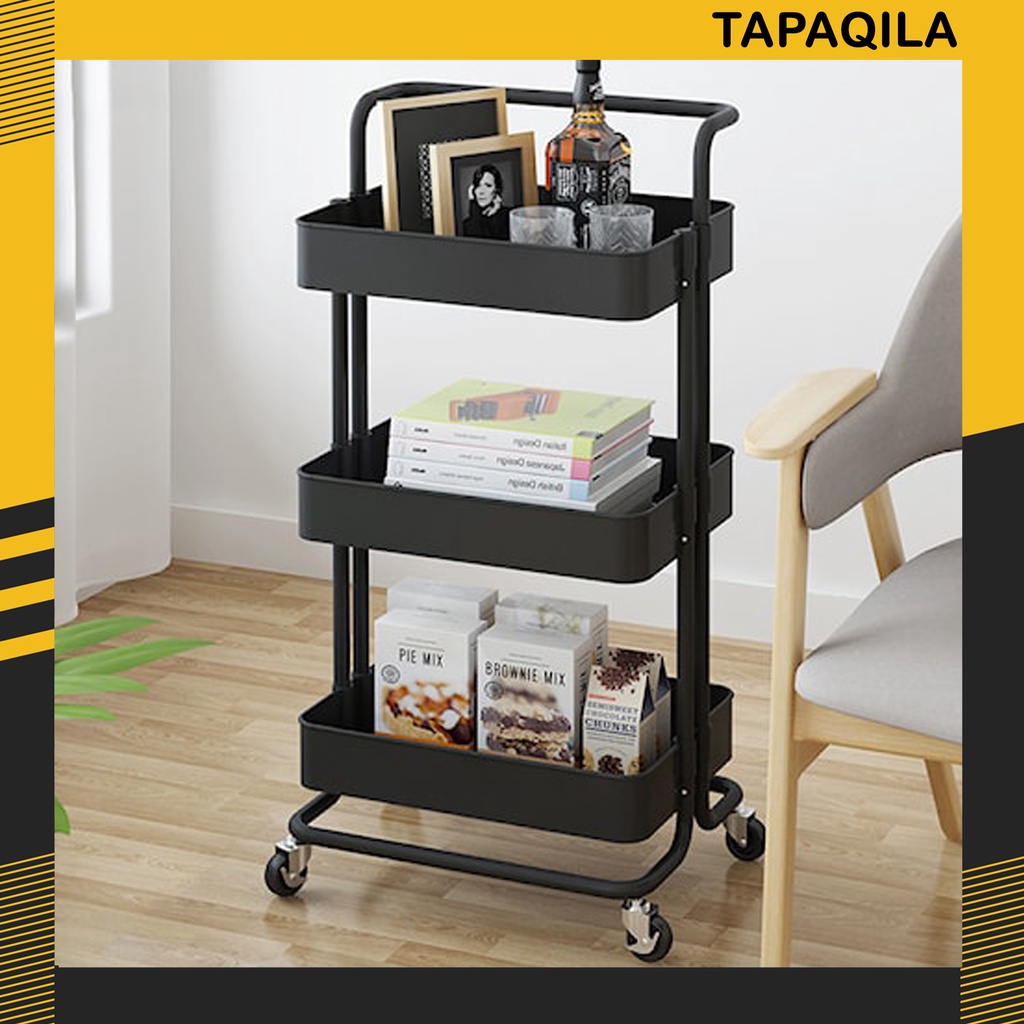 Jual Rak Roda 3 Susun Warna Putih/Hitam dengan Lubang Ventilasi dan ...