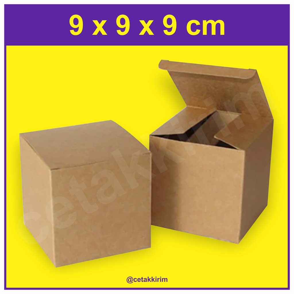 Jual Dus Polos Coklat Custom Kraft Paper 350gr Box 9x9x9cm | Shopee ...