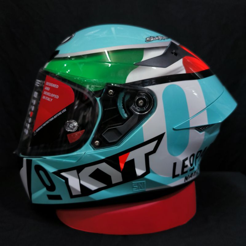 Jual helm kyt tt course leopard free visor iridium dan spoiler rtf ...