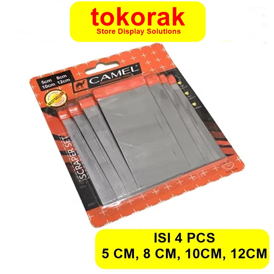 Jual KAPE SET 4 PCS UKURAN CAMEL SCRAPER GYPSUM SKRAP DEMPUL GIPSUM ...