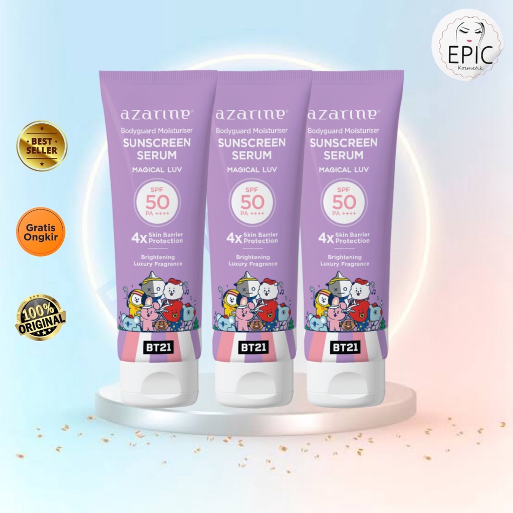 Jual AZARINE x BT21 Bodyguard Moisturiser Sunscreen Serum MAGICAL LUV ...