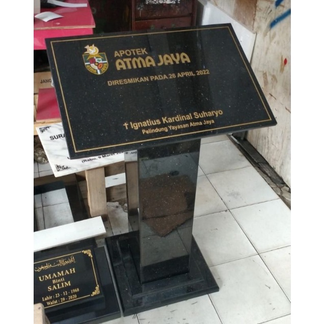 Jual Prasasti Peresmian ukuran 40x60 dan Podium | Shopee Indonesia