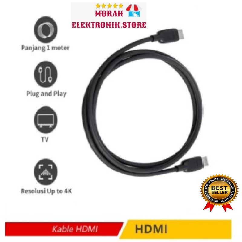 Jual Kabel HDMI 1 Meter Male To Male Ultra HD 4K | Shopee Indonesia