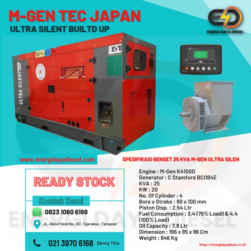 Jual Mesin Generator Genset 20 Kva M-Gen Ultra Silent | Shopee Indonesia