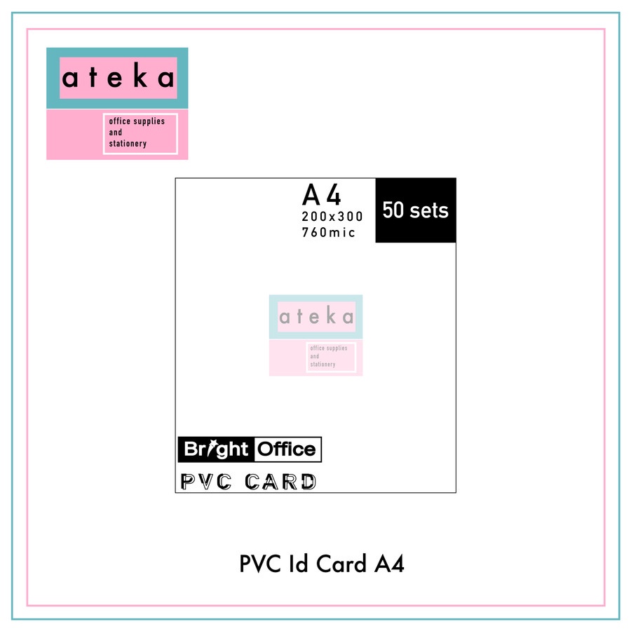 Jual Kertas PVC ID Card A4 0.76 Micron Ukuran A4 200x300 - 50 Set ...