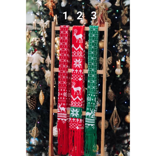 Jual Syall Natal Motif Rusa Kualitas Bagus / Syall Leher Untuk Natalan ...