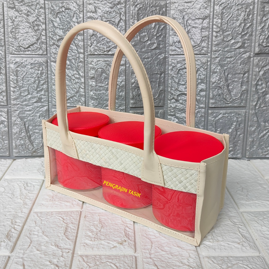 Jual Tas Parcel Mika Untuk 3 Toples Model Panjang Tas Anyaman Pandan ...