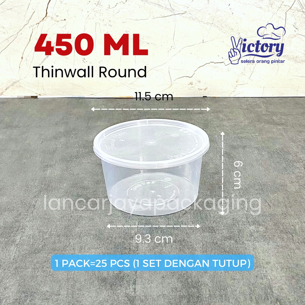 Jual Thinwall Bowl Victory 200ml 300ml 450ml 500ml 650ml 750ml Mangkok