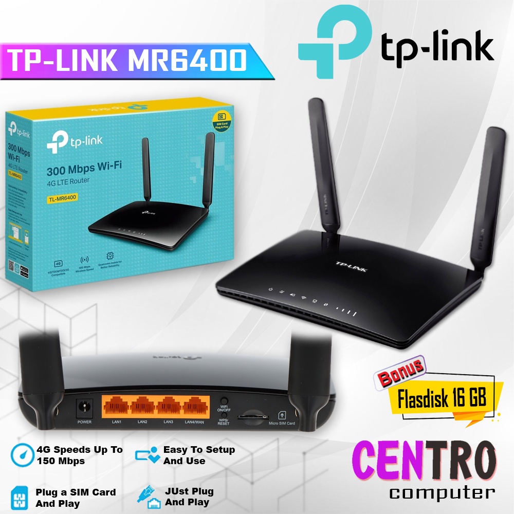 Jual TP-LINK MR6400 WIRELESS ROUTER 3G 4G Tplink 300 Mbps Wireless N 4G ...