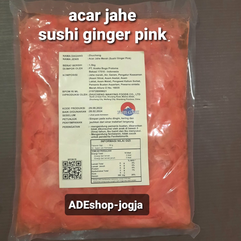 Jual acar jahe sushi ginger pink 1 kg 1 5 repack gari shoga gary ...
