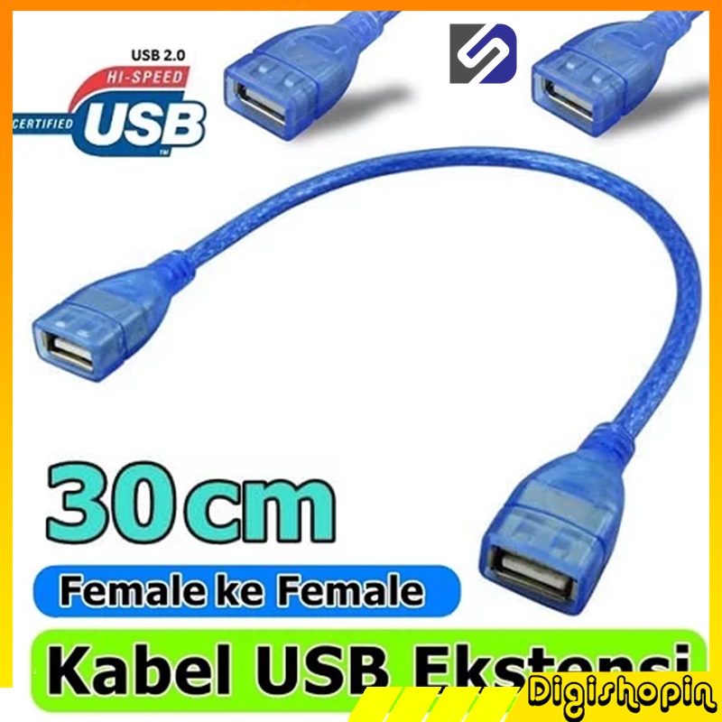 Jual Kabel USB Extension Female to Female Adapter Panjang 30cm / Kable ...