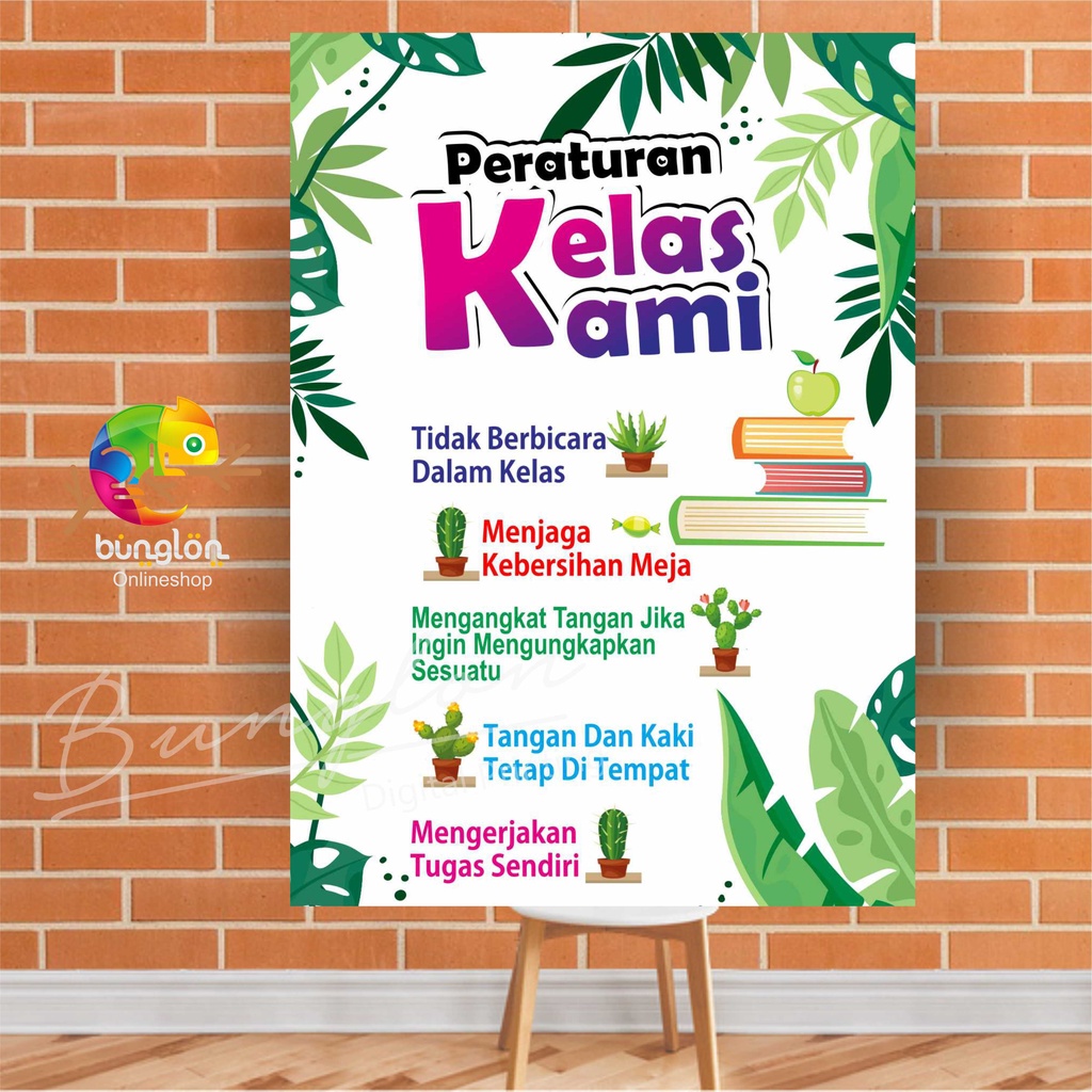 Jual Poster Peraturan Kelas Kami, Aturan Ruang Kelas, Pedoman Ruang ...