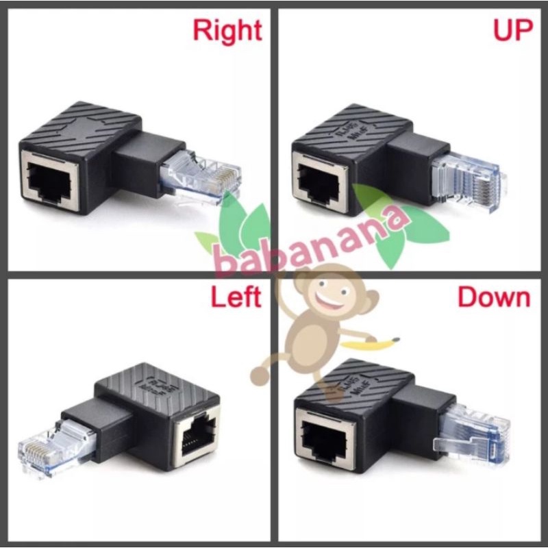 Jual RJ45 LAN Elbow Direction Adapter Converter siku colokan 90 Degree ...
