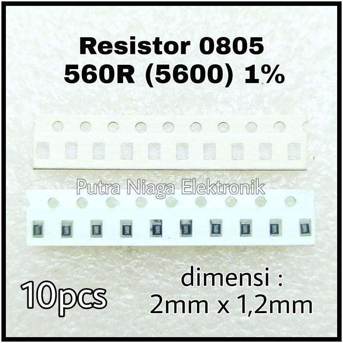 Jual (10pcs) Resistor SMD 0805 560R 1% Tahanan 560ohm 560 ohm Marking: 5600 putr4n14 Buru Order ...
