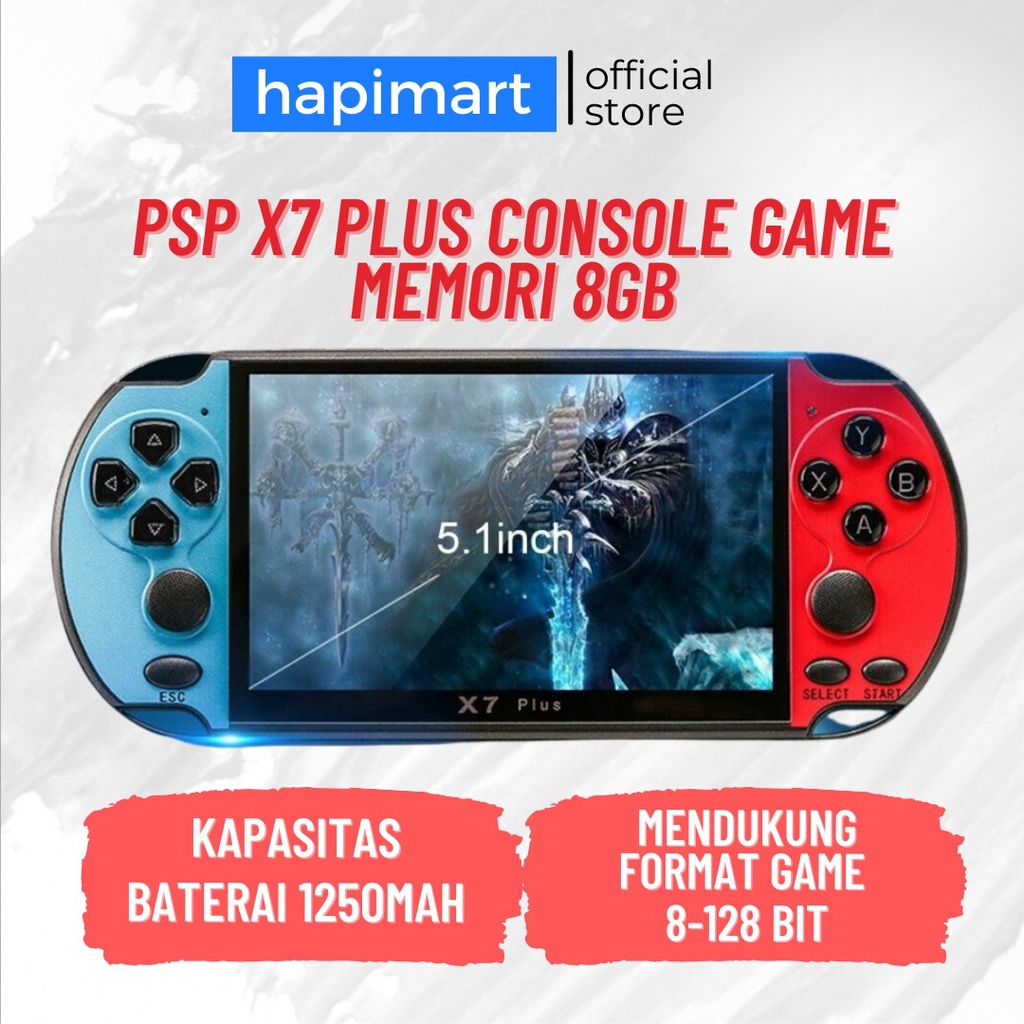 Jual Gameboy Konsol Game PSP X7 Plus Screen Besar 4.3 Inch 8GB Musik ...