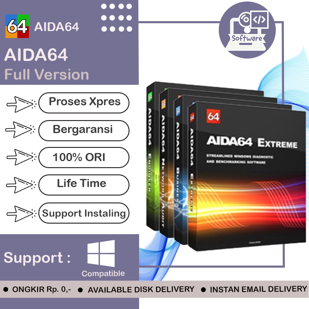 Jual Bundle Licensi AIDA64 - 2022 | Extreme | Engineer | Business | Network Audit | Full Version ...