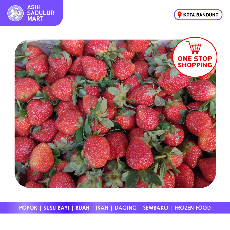 Jual Stroberry / Stroberi Fresh Grade AB 500gr Manis Segar Strawberry ...
