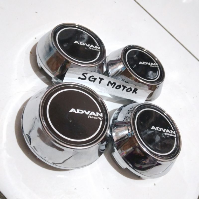 Jual dop roda tutup velg tutup roda racing ADVAN chrome krucut 6.5 cm ...