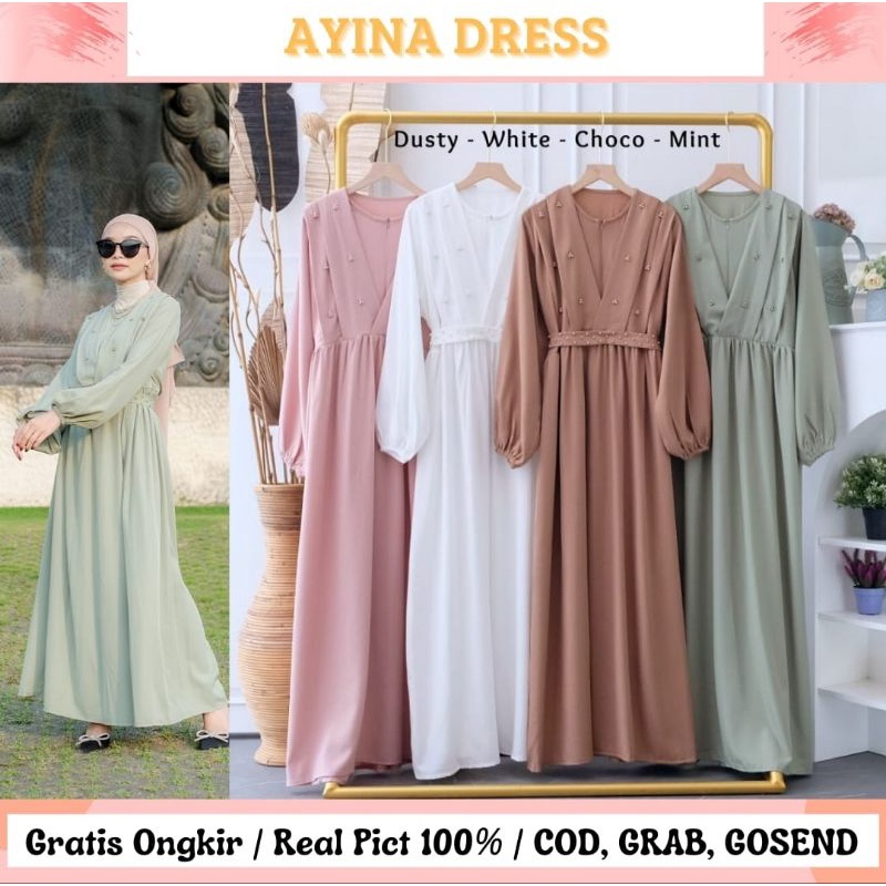 Jual AYINA DRESS/DRESS KONDANGAN/BRIDESMAID/BAJU SERAGAMAN/DRESS ...
