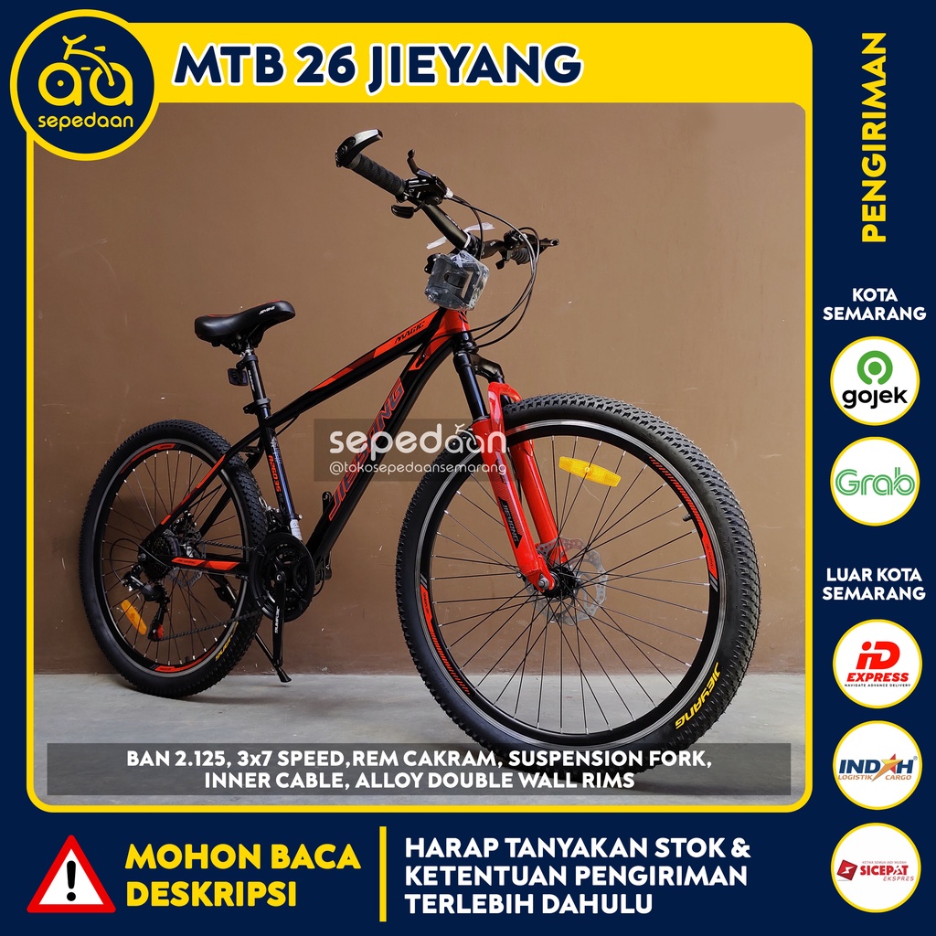 Jual Sepeda Gunung MTB 26" JIEYANG - 3x7 speed 4 (CARGO) | Shopee Indonesia