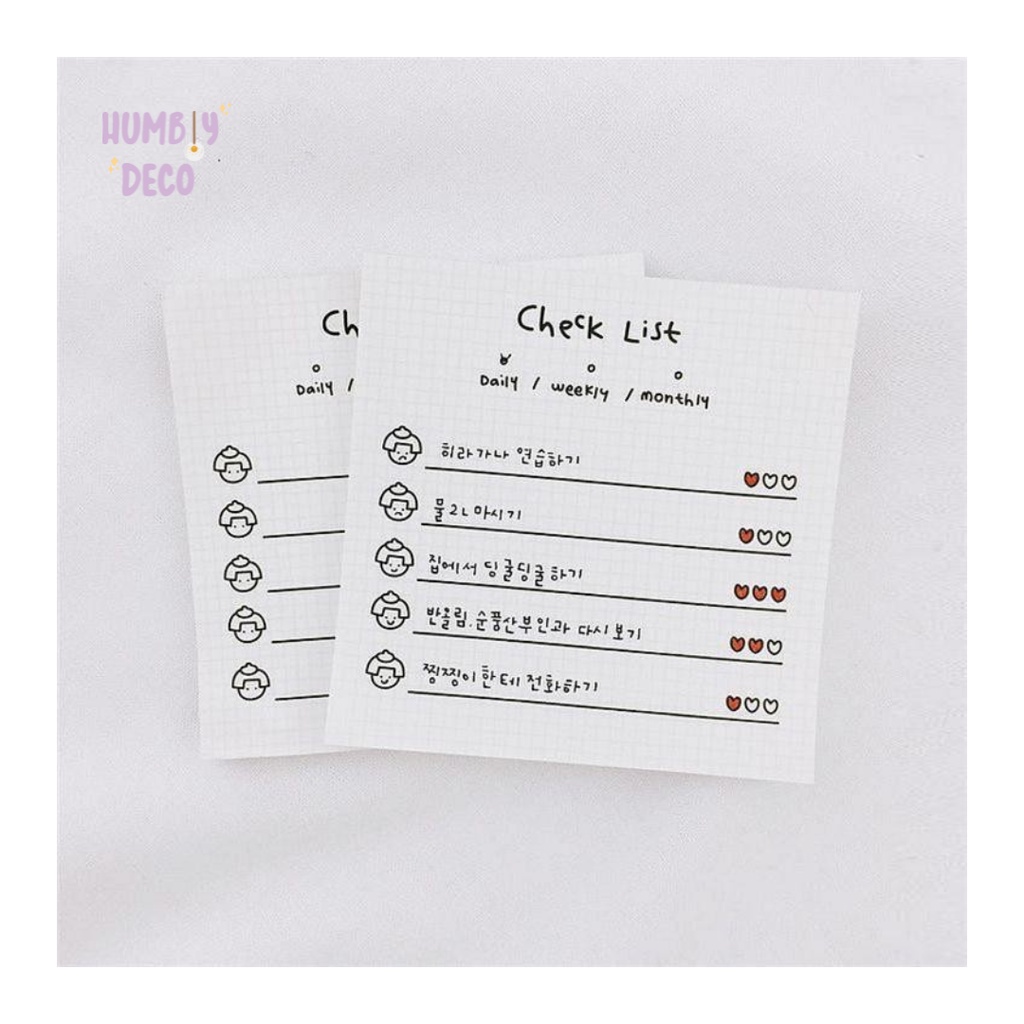Jual Korean Checklist Grid Sticky Notes / Reminder Memo Note Pad (Isi ...