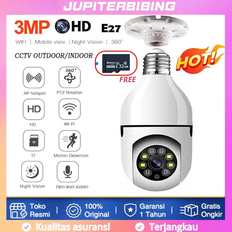 Jual 【Free Sim Card】V380 CCTV Lampu Camera Wifi CCTV V380 3MP Kamera ...