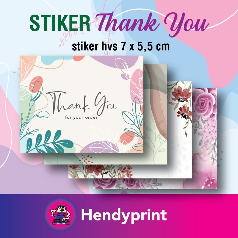 Jual stiker thank you (isi 100 pcs) / thank card / stiker ucapan thank ...